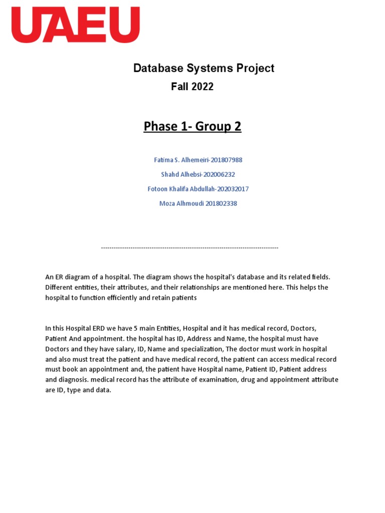 Phase 1 | PDF | Medical Record | Hospital