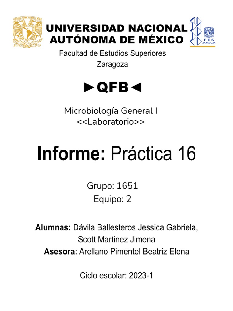 Informe Práctica 16 | PDF | Agua | Contaminación