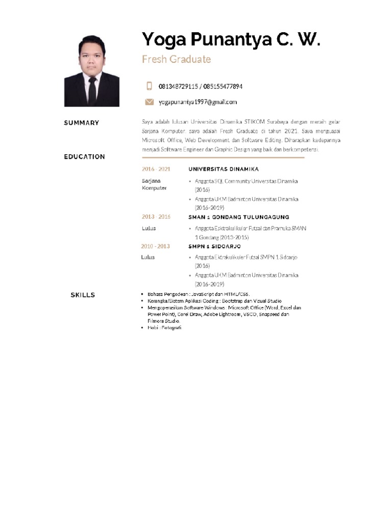 CV Yoga Terbaru | PDF