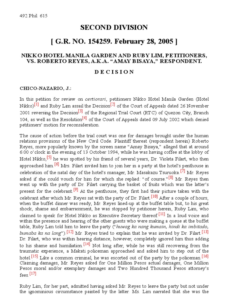 Hotel Party Dispute: Reyes vs. Nikko | PDF | Appeal | Appellate Court