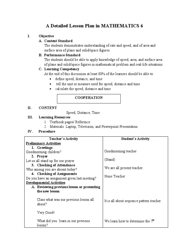 Grade 6 Quarter 3 Week 5 Mathematics | PDF | Speed | Distance