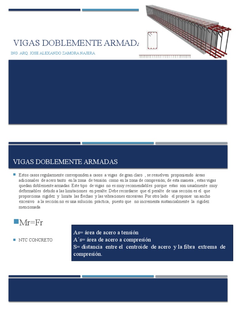Diseño de Vigas Doblemente Armadas | PDF | Viga (Estructura) | Hormigón