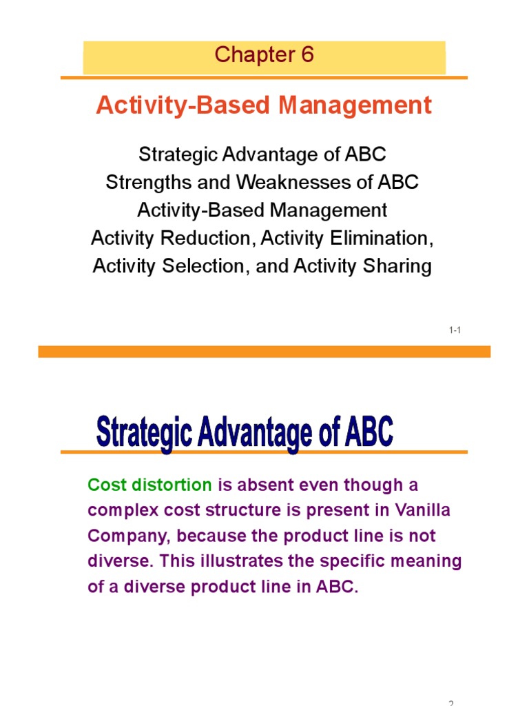 MA - CH 6 - Activity Based Management | PDF | Cost | Financial Economics