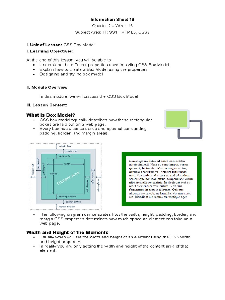 SS1 Week 16 CSS Box Model | Download Free PDF | Software Engineering | Software Development