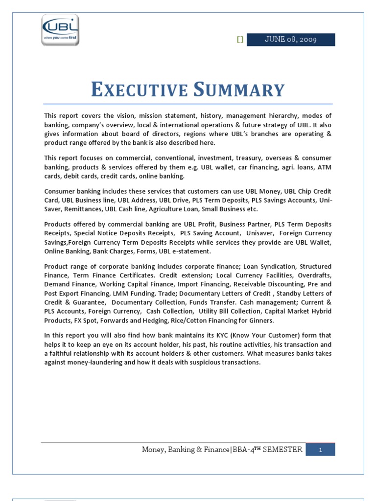 UBL's banking operations | PDF | Cheque | Banks