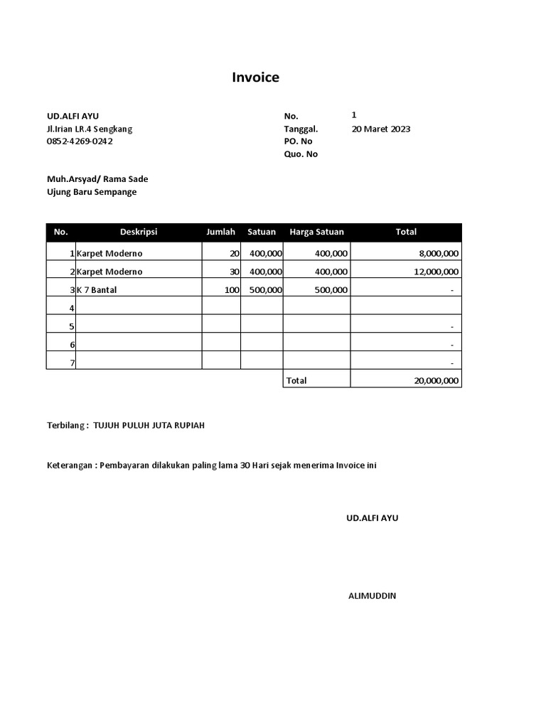 Invoice (Excel) | PDF