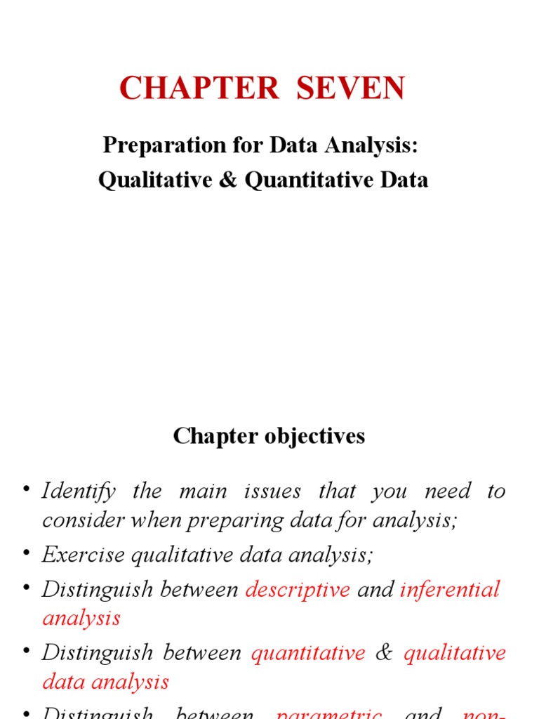 Chapter Seven: Preparation For Data Analysis: Qualitative & Quantitative Data | PDF | Statistics ...