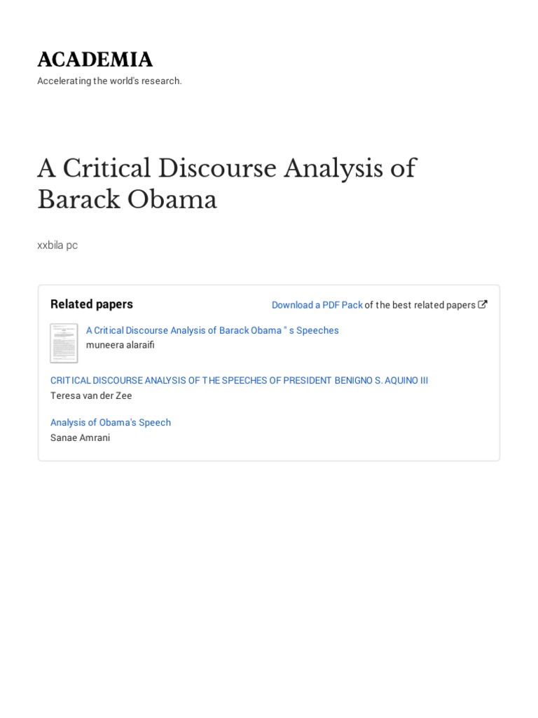 2853-7384-1-PB - A Critical Discourse Analysis of Barack Obama-With ...