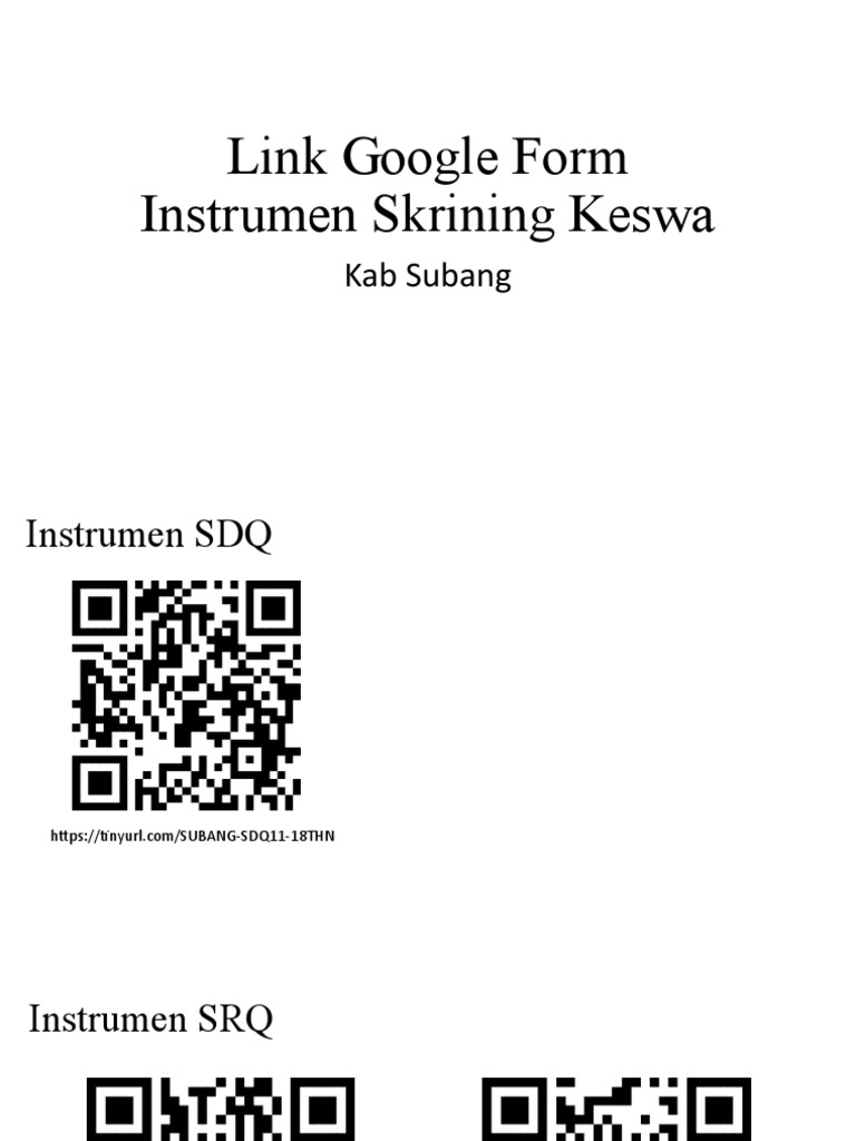 Link Google Form Instrumen Skrining Keswa SUBANG | PDF | Business