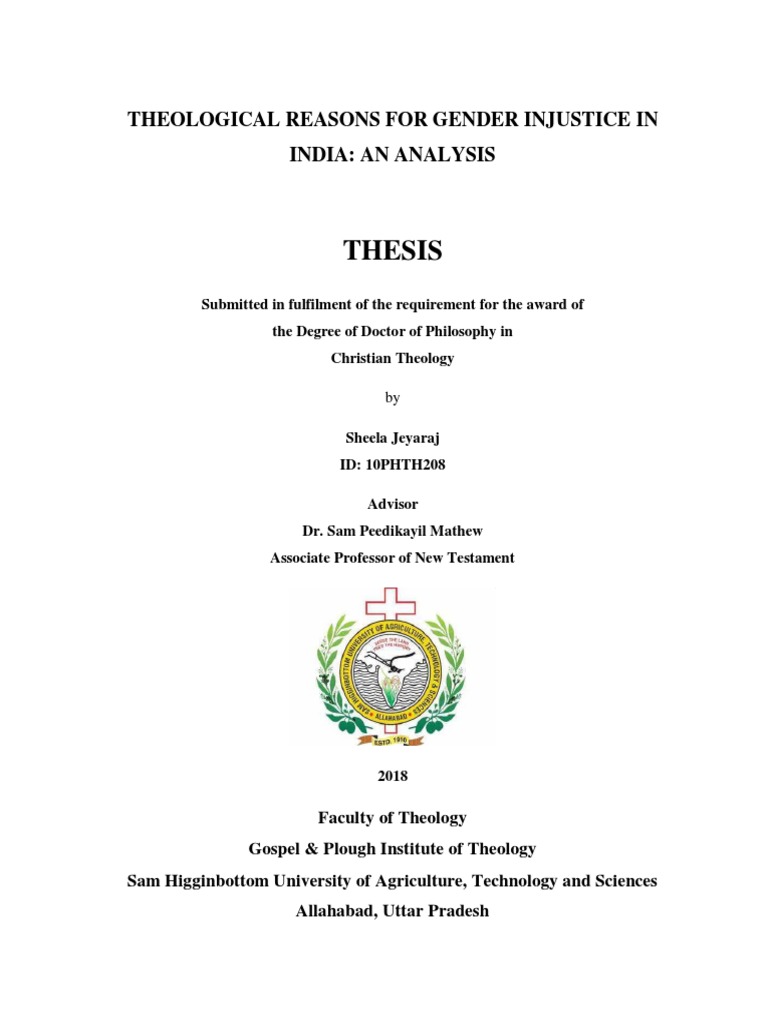 Theological Reasons For Gender Injustice in India An Analysis | PDF | Gender Studies | Gender