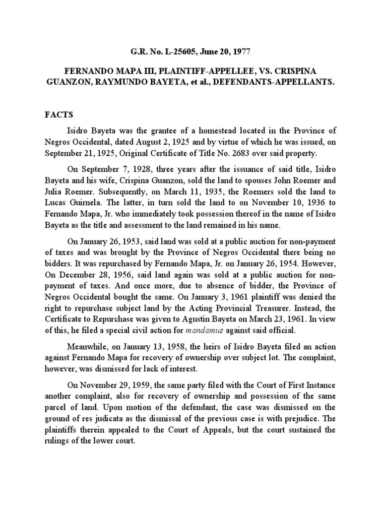 Mapa III vs. Guanzon, 77 SCRA | PDF | Lawsuit | Laches (Equity)