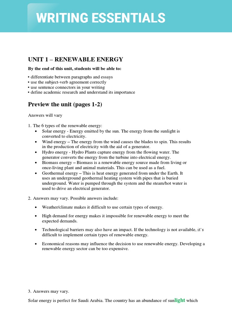 EAP Answer Key REVISED | PDF | Renewable Energy | Energy Development
