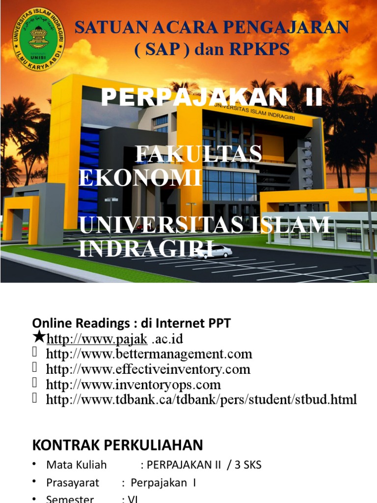 Silabus - Sap Perpajakan Ii | PDF