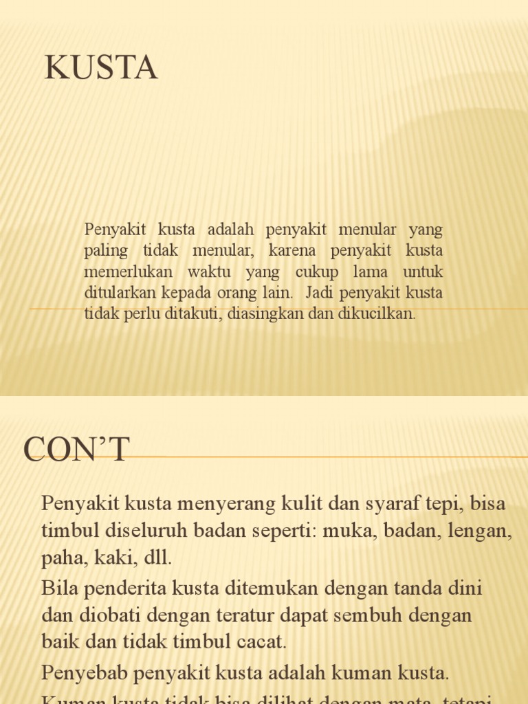 KUSTA (Power Point) | PDF | Kesehatan Holistik