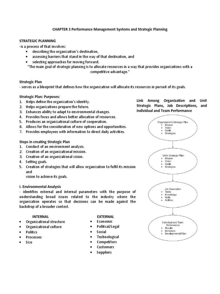 Chapter 3 Performance Management and Strategic Planning | PDF | Strategic Planning | Goal