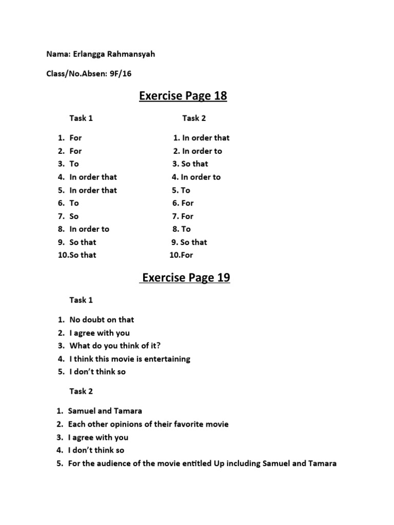 Erlangga R - Exercise Task 1&2 Chapter 2 | PDF
