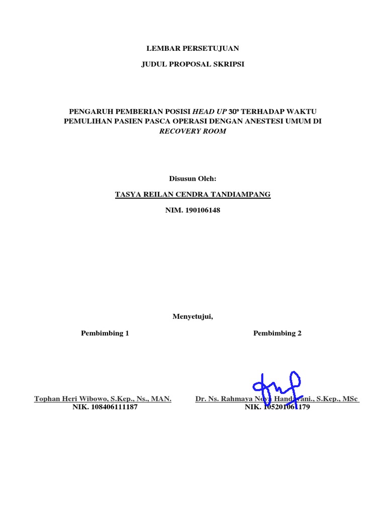 Lembar Persetujuan Judul Proposal Skripsi Pdf