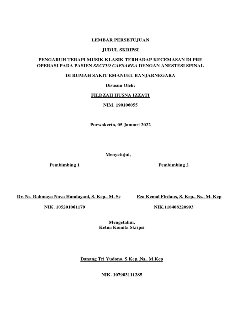 LEMBAR PERSETUJUAN - Fildzah Husna Izzati (190106055) | PDF