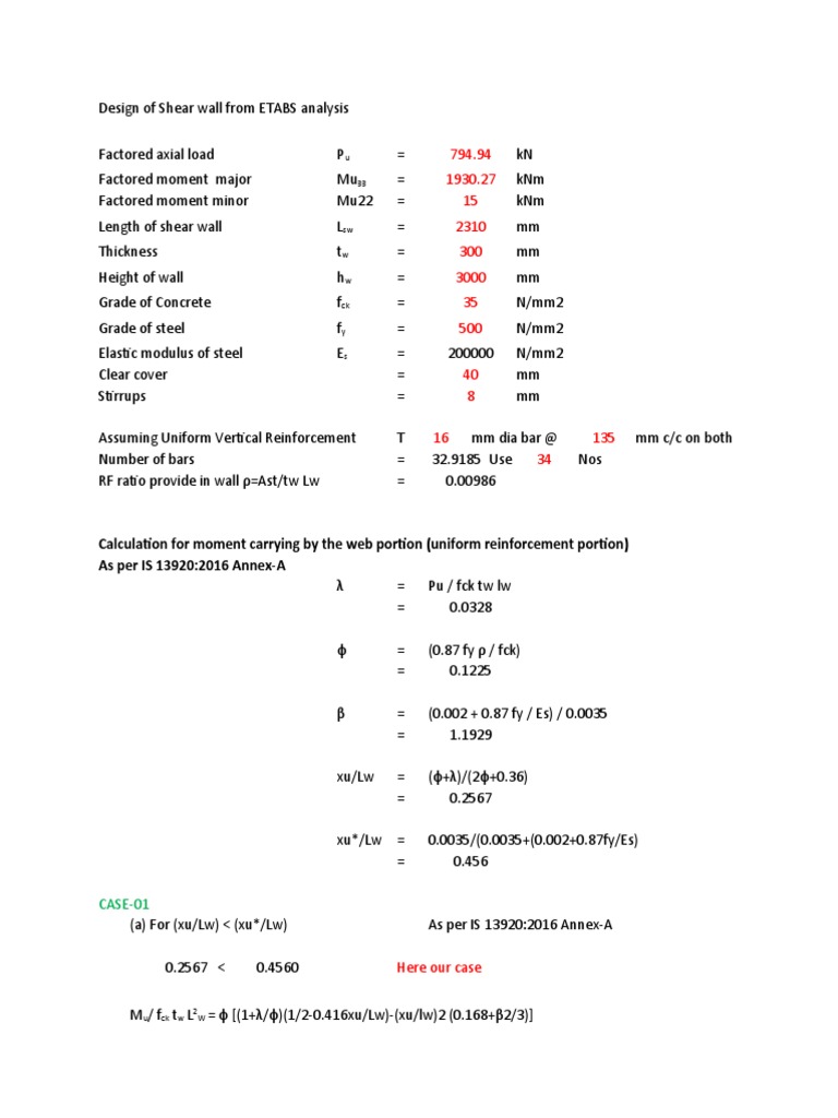 Design of Boundary Element From ETABS Analysis Result | PDF | Young's Modulus | Materials