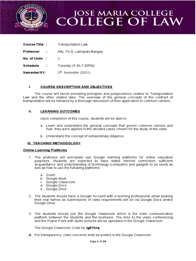 Importance Doctrines in TRANSPORTATION-LAW With Notes | PDF ...
