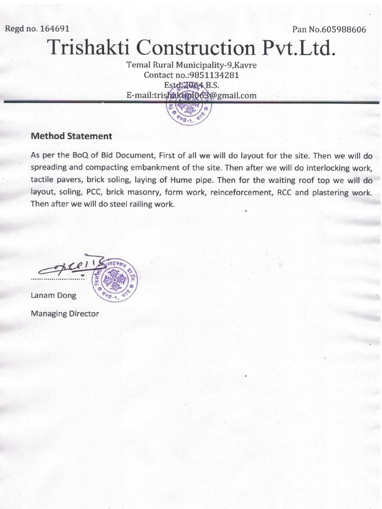 Method Statement | PDF