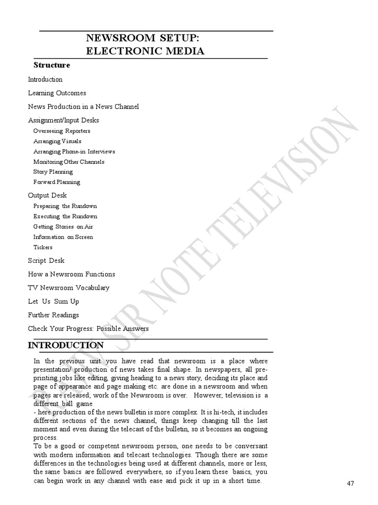 Newsroom Setup | PDF | News | Newsroom