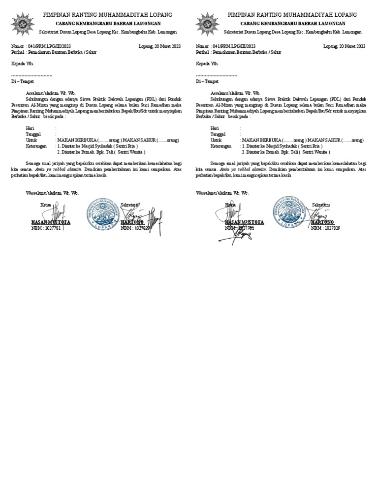 Undangan Kecil PRM | PDF