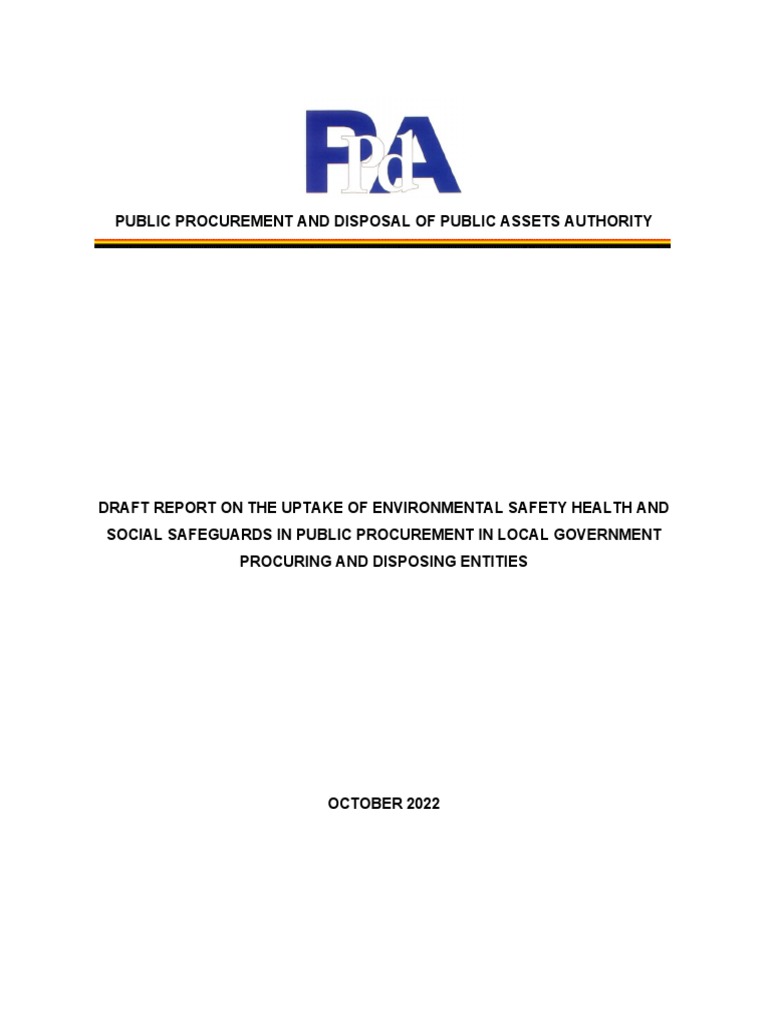 Draft Eshs Report SN28102022 - FM - 15112022 | PDF | Procurement ...