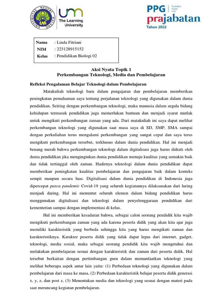 TP1 - Aksi Nyata - TBPP | PDF