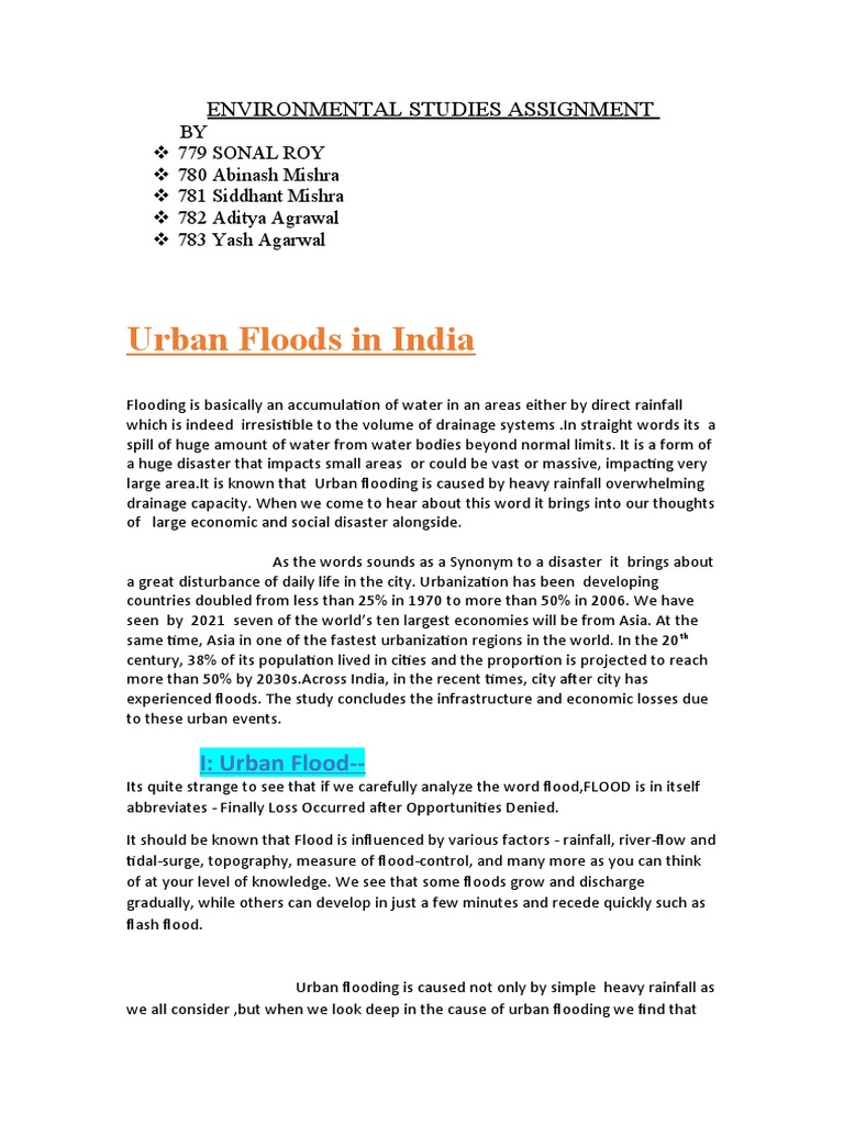 Evs Assignment | PDF | Flood | Water