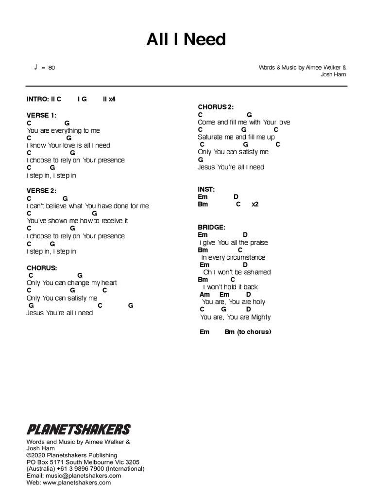 Planetboom Music Album JC Squad 06 All I Need | PDF | Musical Forms