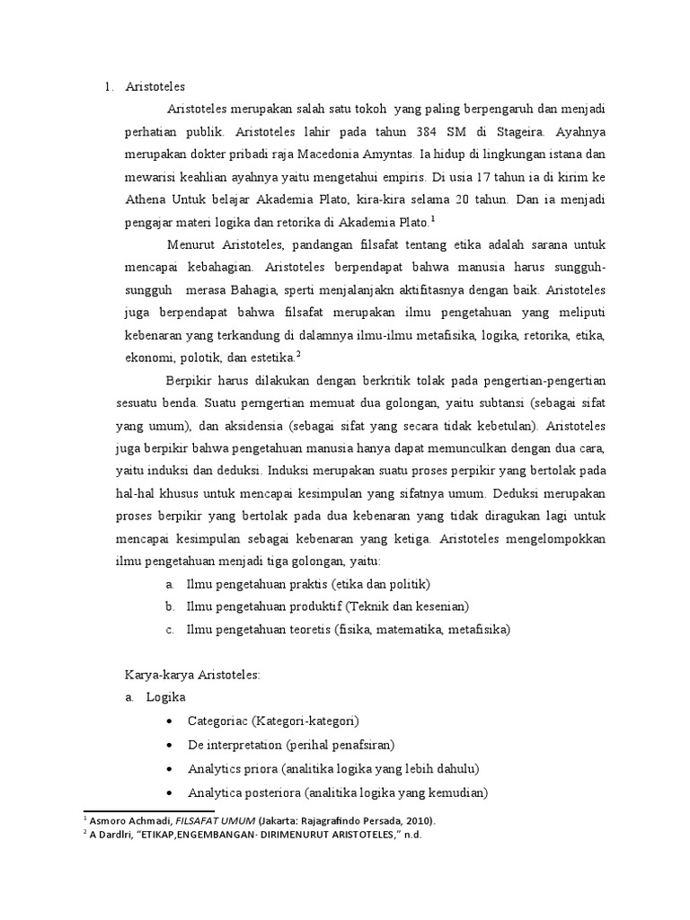 Aristoteles & Filsafat Hellenisme | PDF