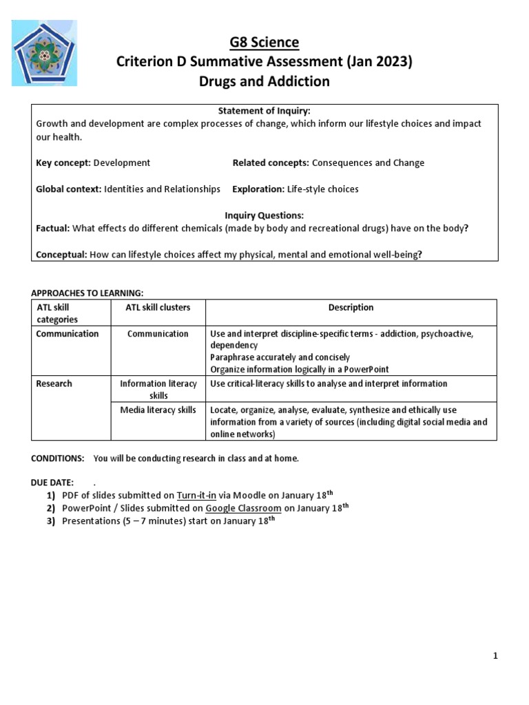 G8 Drug and Addiction Summative Jan 2023 | PDF | Substance Abuse | Science