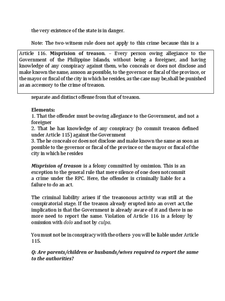 The Revised Penal Code - PG 4 | PDF | Treason | Criminology
