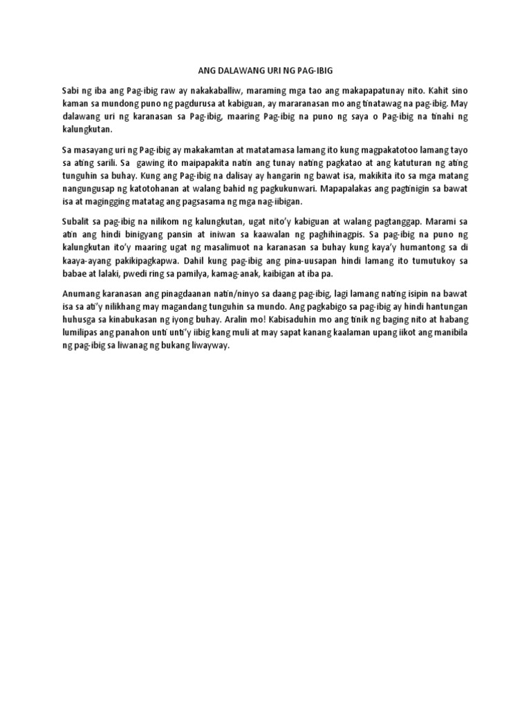 Ang Dalawang Uri NG Pag | PDF