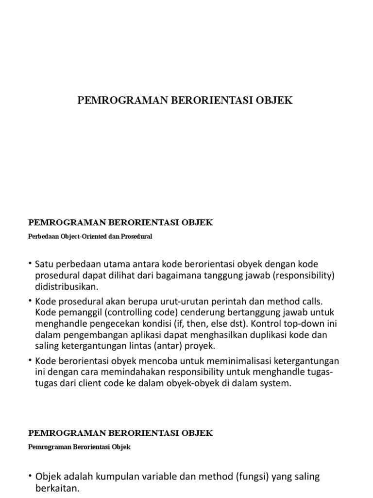 Pemrograman Berorientasi Objek: Konsep Dasar | PDF | Komputer ...