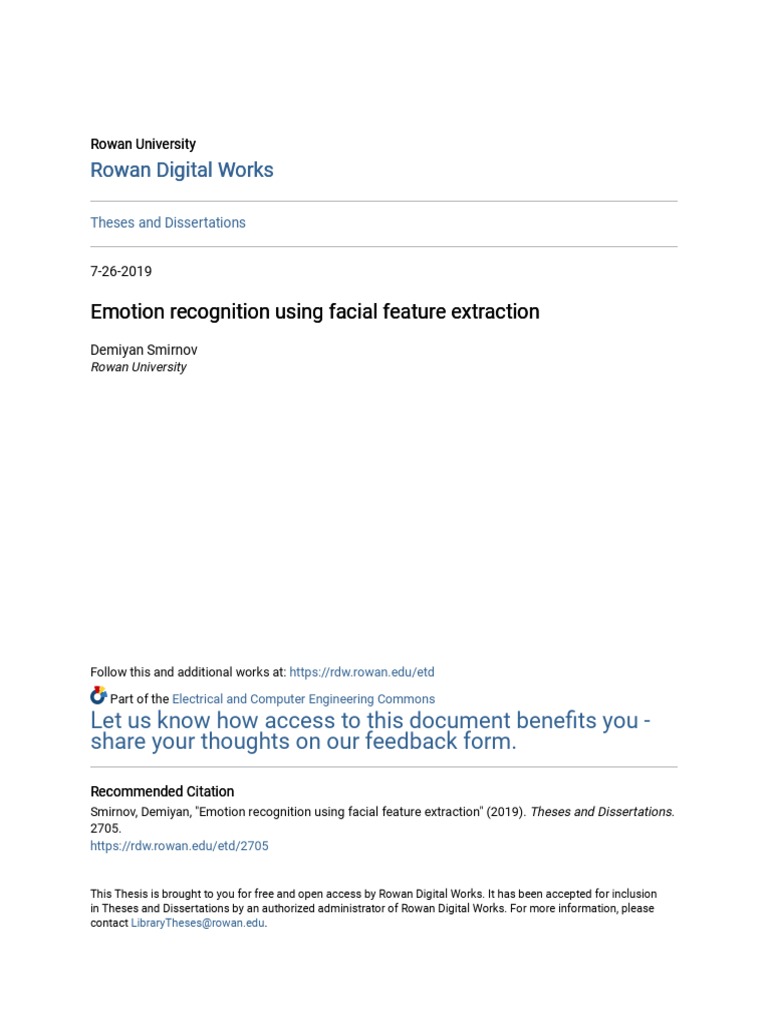 Emotion Recognition Using Facial Feature Extraction | PDF | Principal ...