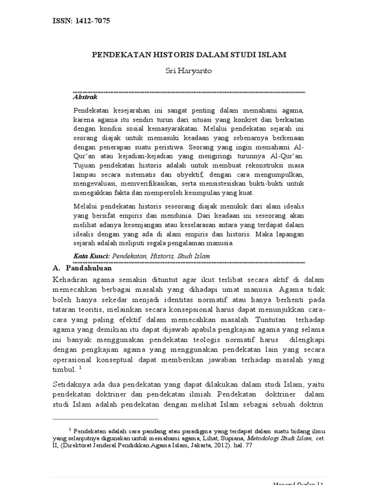 MSI, Pendekatan Historis | PDF