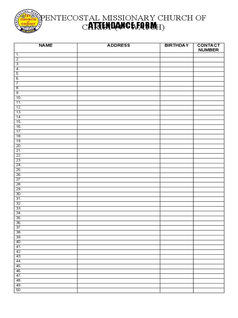 Attendance Form | PDF