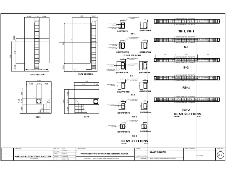TB-1, FB-1: Beam Sections | PDF