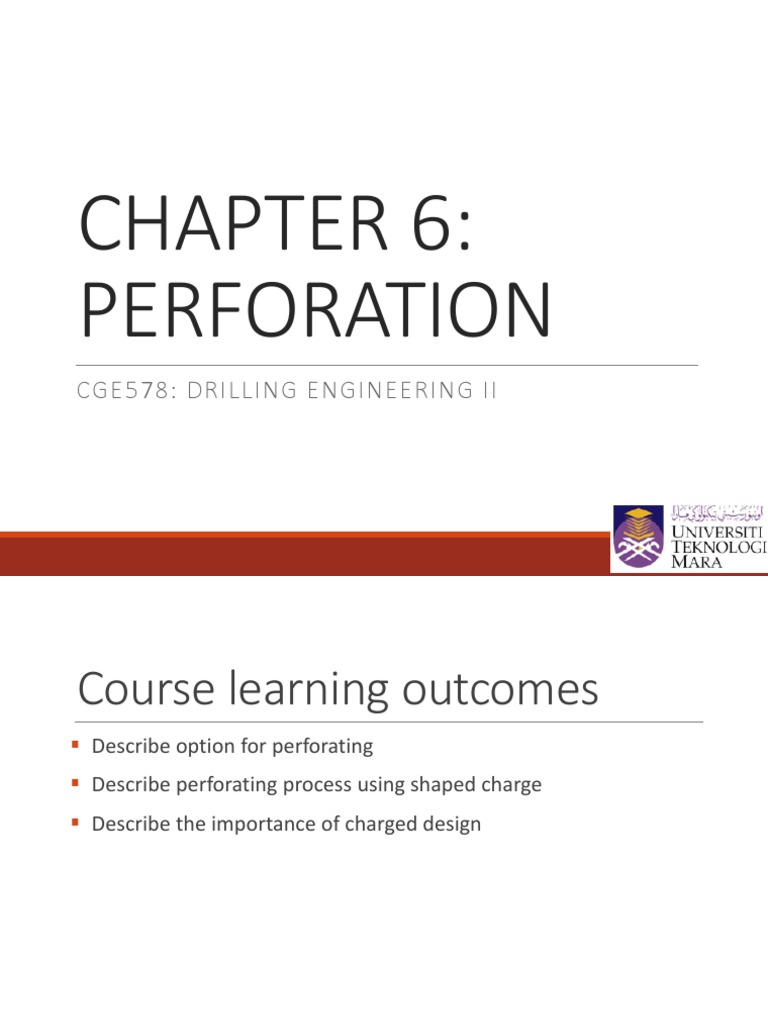 Chapter 6 Perforation | PDF | Casing (Borehole) | Pipe (Fluid Conveyance)