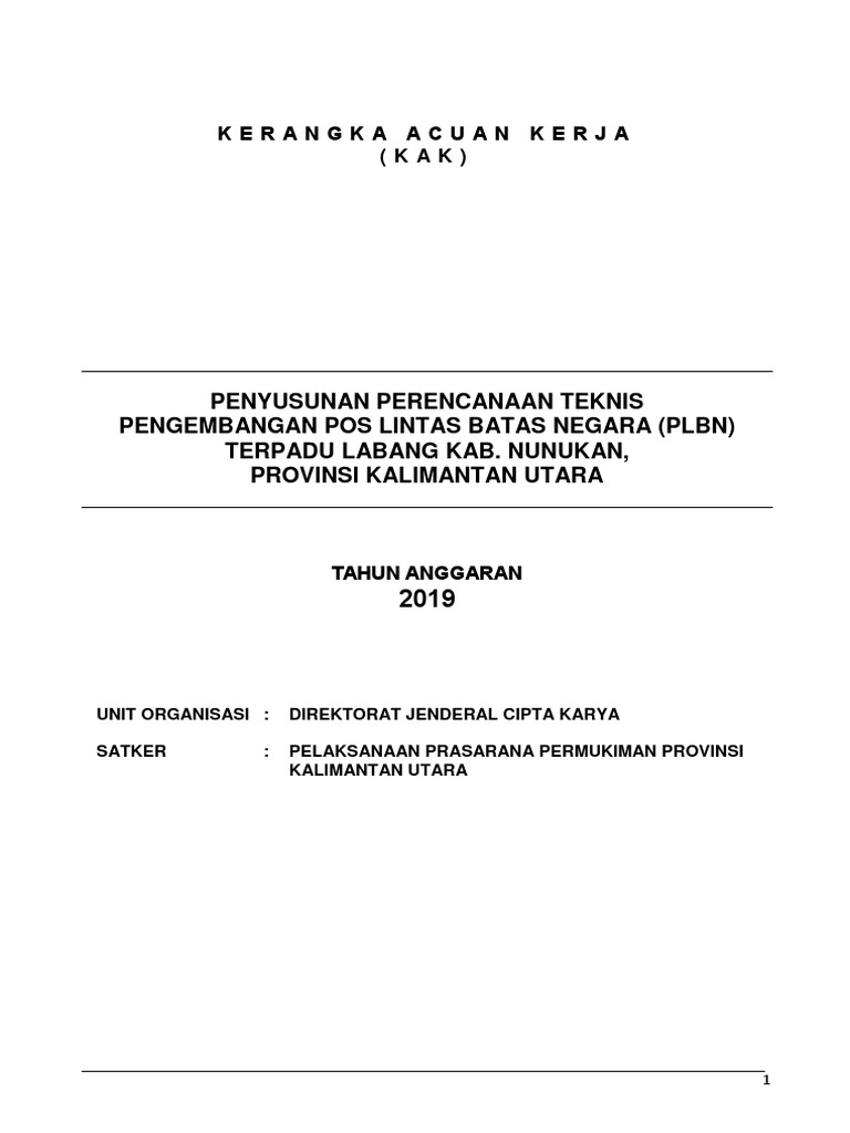 Perencanaan Teknis PLBN Labang 2019 | PDF | Teknologi & Rekayasa