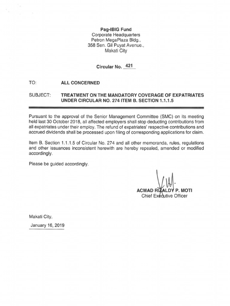 Expatriate Contribution Refund Guidelines | PDF