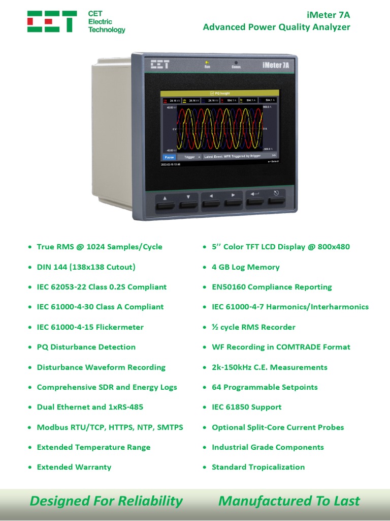 Imeter 7A English Datasheet | PDF | Electromagnetic Compatibility | Electromagnetism