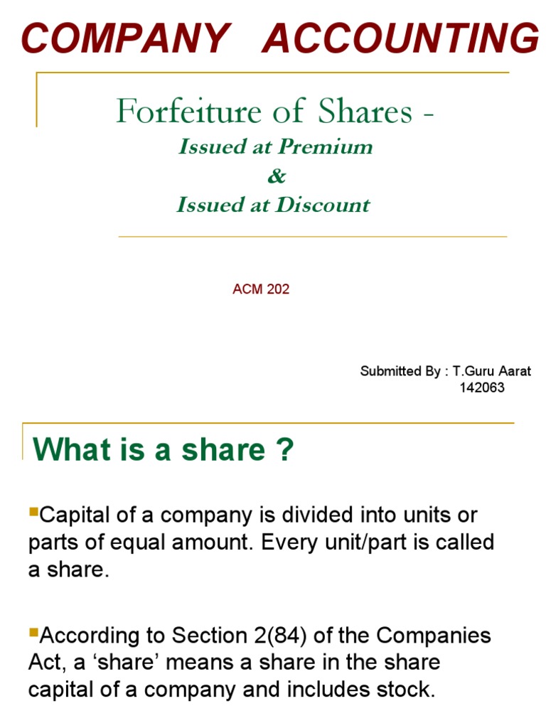Forfeiture of Shares | PDF | Stocks | Share (Finance)