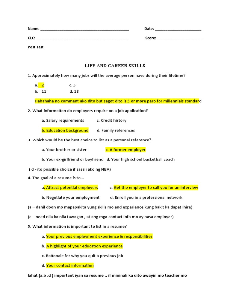 For Portfolio LS4 Life and Career Skills | PDF