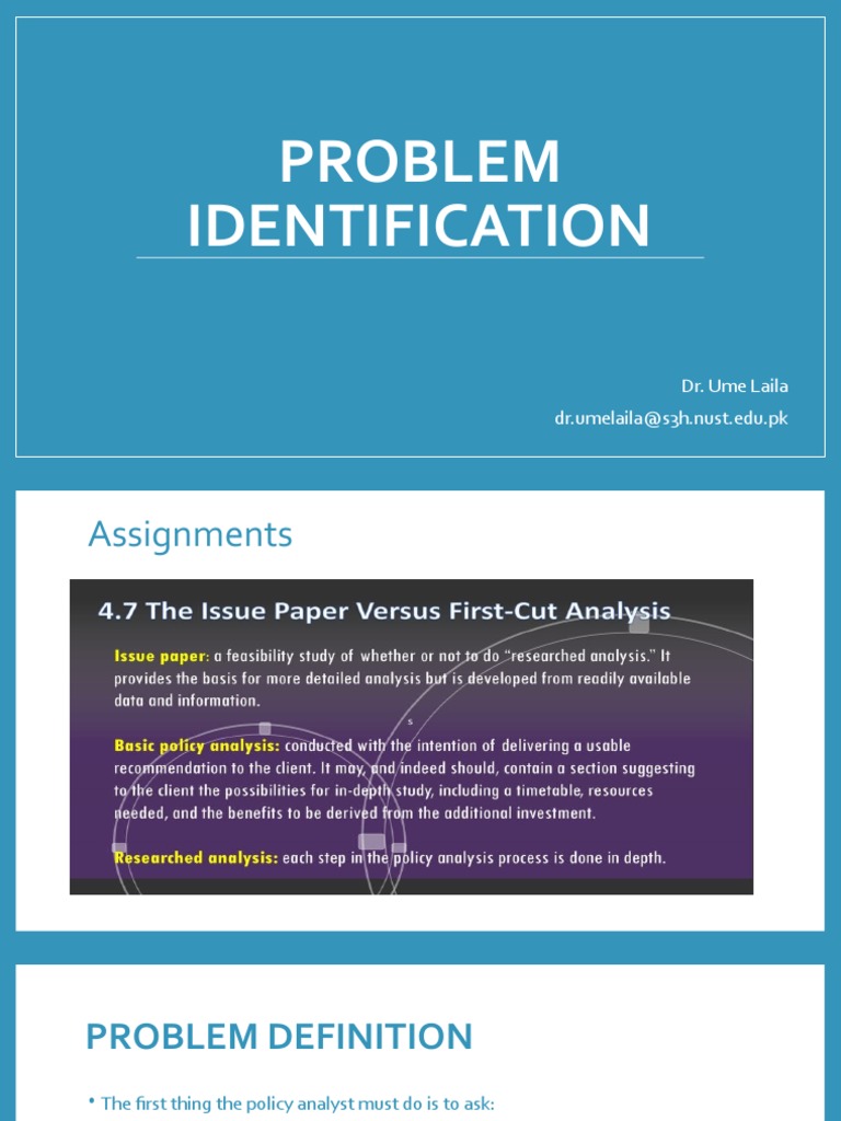 Problem Identification | PDF | Policy | Policy Analysis