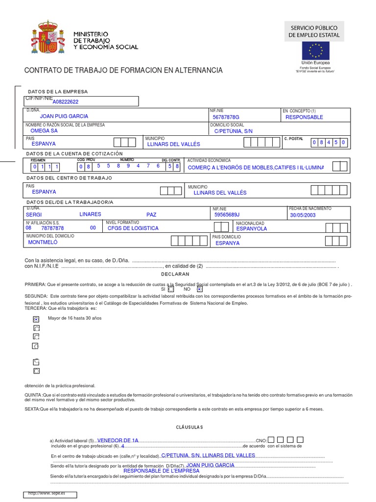 Contracte Formació | PDF | Desempleo | Desarrollo profesional