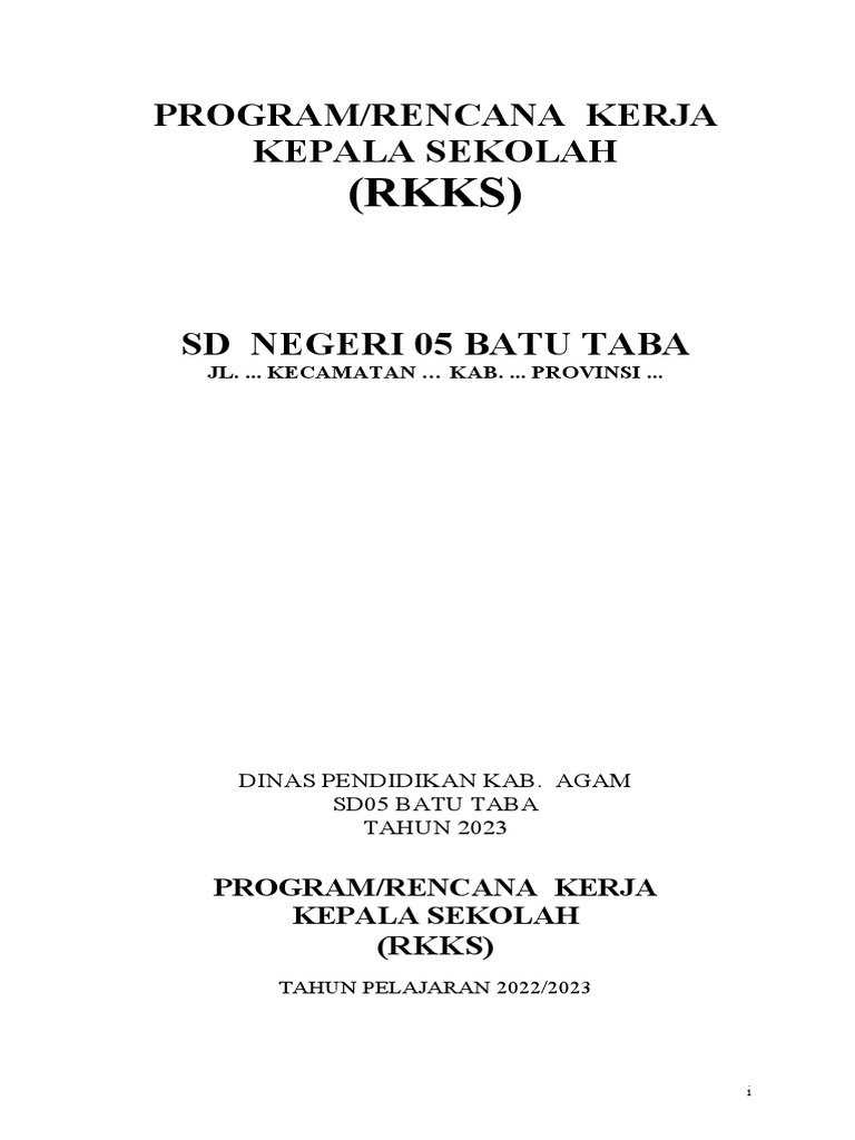 PROGRAM KERJA KEPALA SEKOLAH LENGKAP-zesq3 | PDF