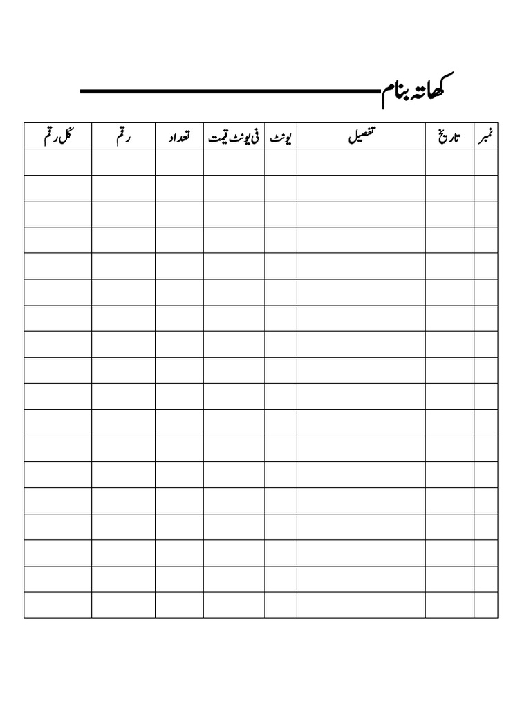 Khata Sheet PDF | PDF